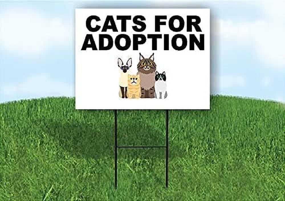 Work House Signs Double Sided Sign Cats for Adoption with Picture Yard ...