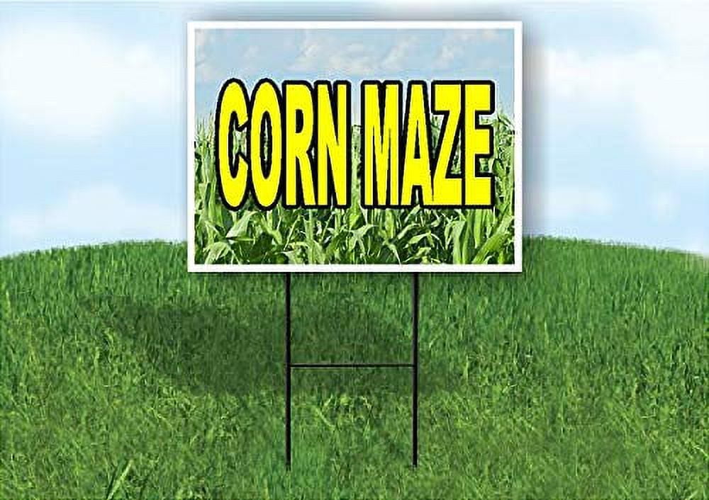 Work House Signs Double Sided Sign Corn Maze with Corn Background Yard ...