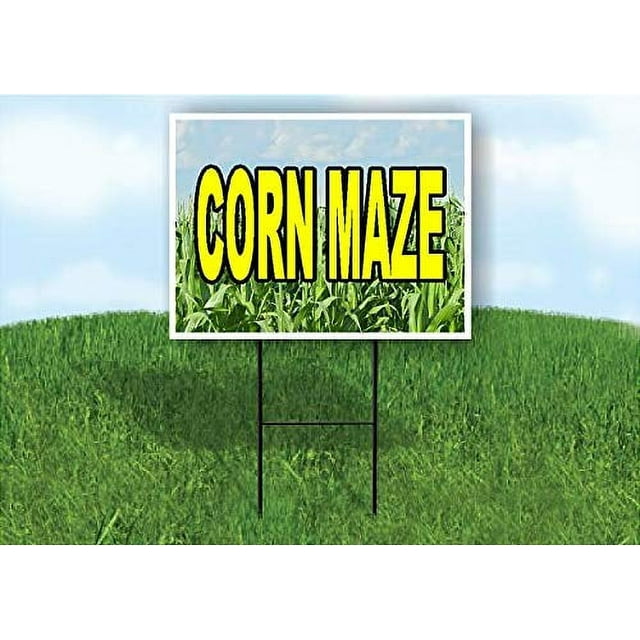 Work House Signs Double Sided Sign Corn Maze with Corn Background Yard ...