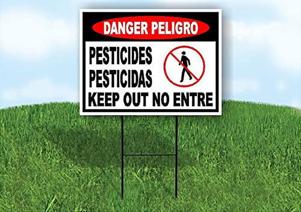 Work House Signs Double Sided Sign Danger PESTICIDES English and ...