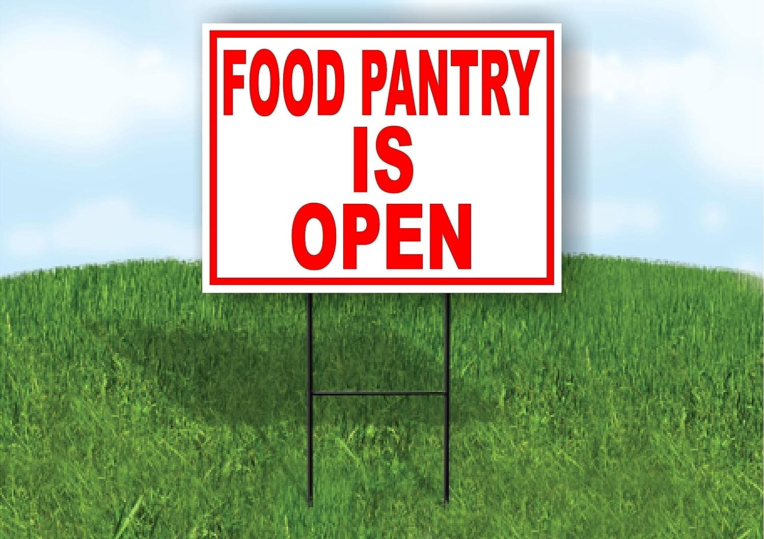 Work House Signs Double Sided Sign Food Pantry is Open RED Yard Sign ...