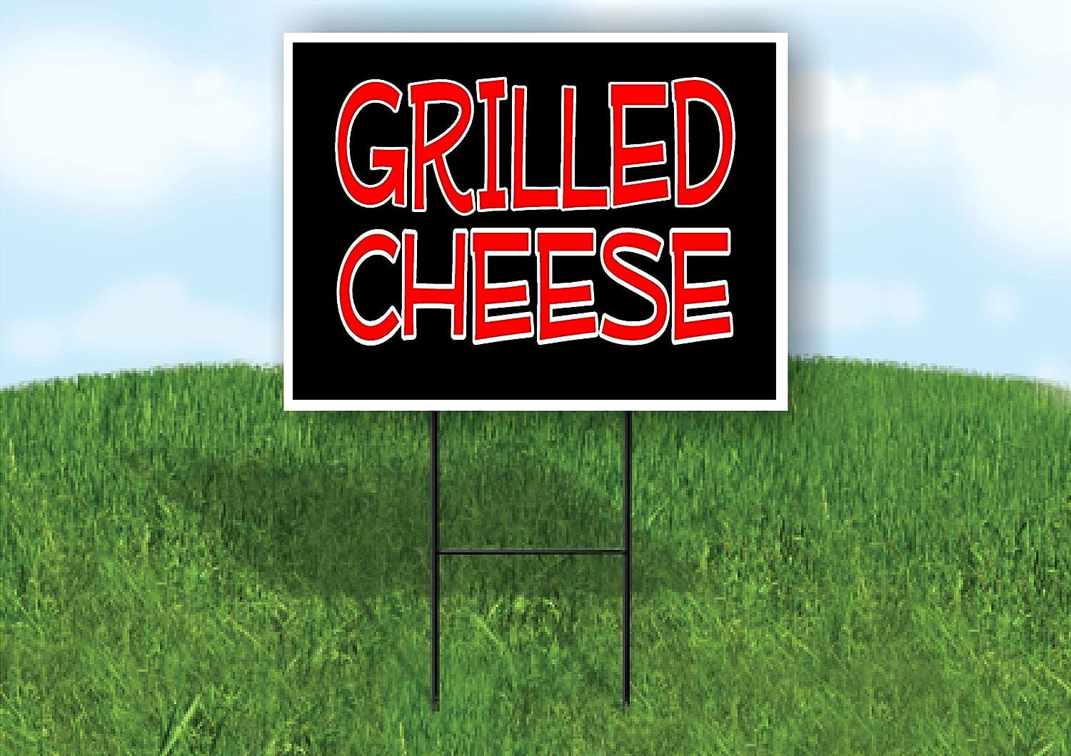 Work House Signs Double Sided Sign Grilled Cheese Black Yard Sign Road ...