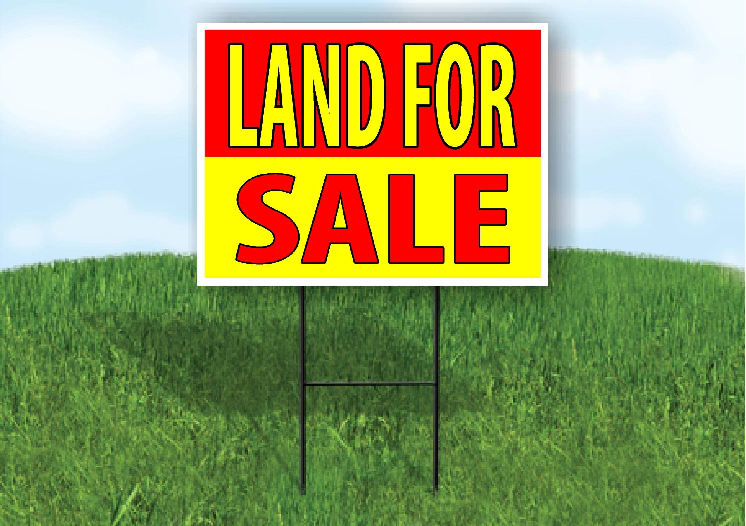 Work House Signs Double Sided Sign Land for Sale RED Yellow Yard Sign ...