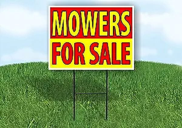 Work House Signs Double Sided Sign MOWERS for Sale RED Yellow Yard Sign ...