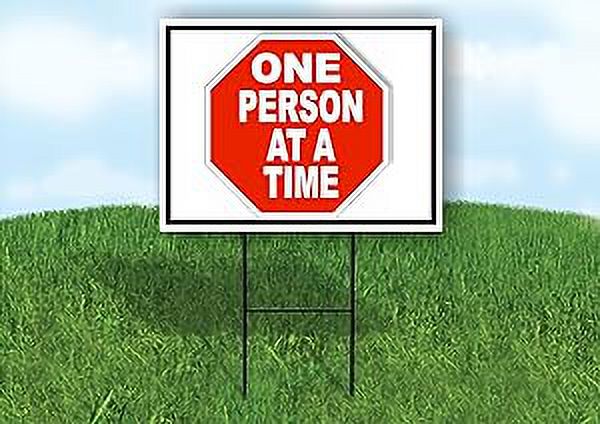 Work House Signs Double Sided Sign ONE Person at A TIME Stop Sign Yard ...