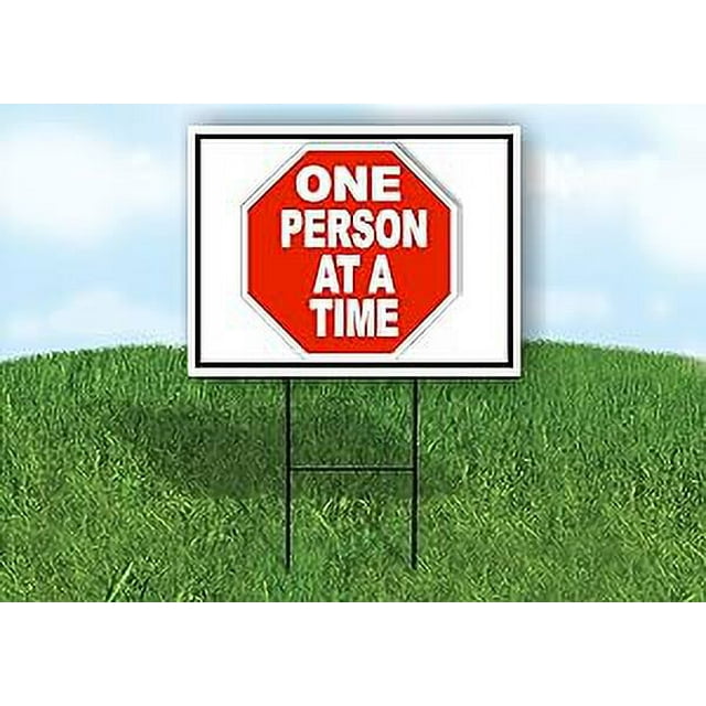 Work House Signs Double Sided Sign ONE Person at A TIME Stop Sign Yard ...