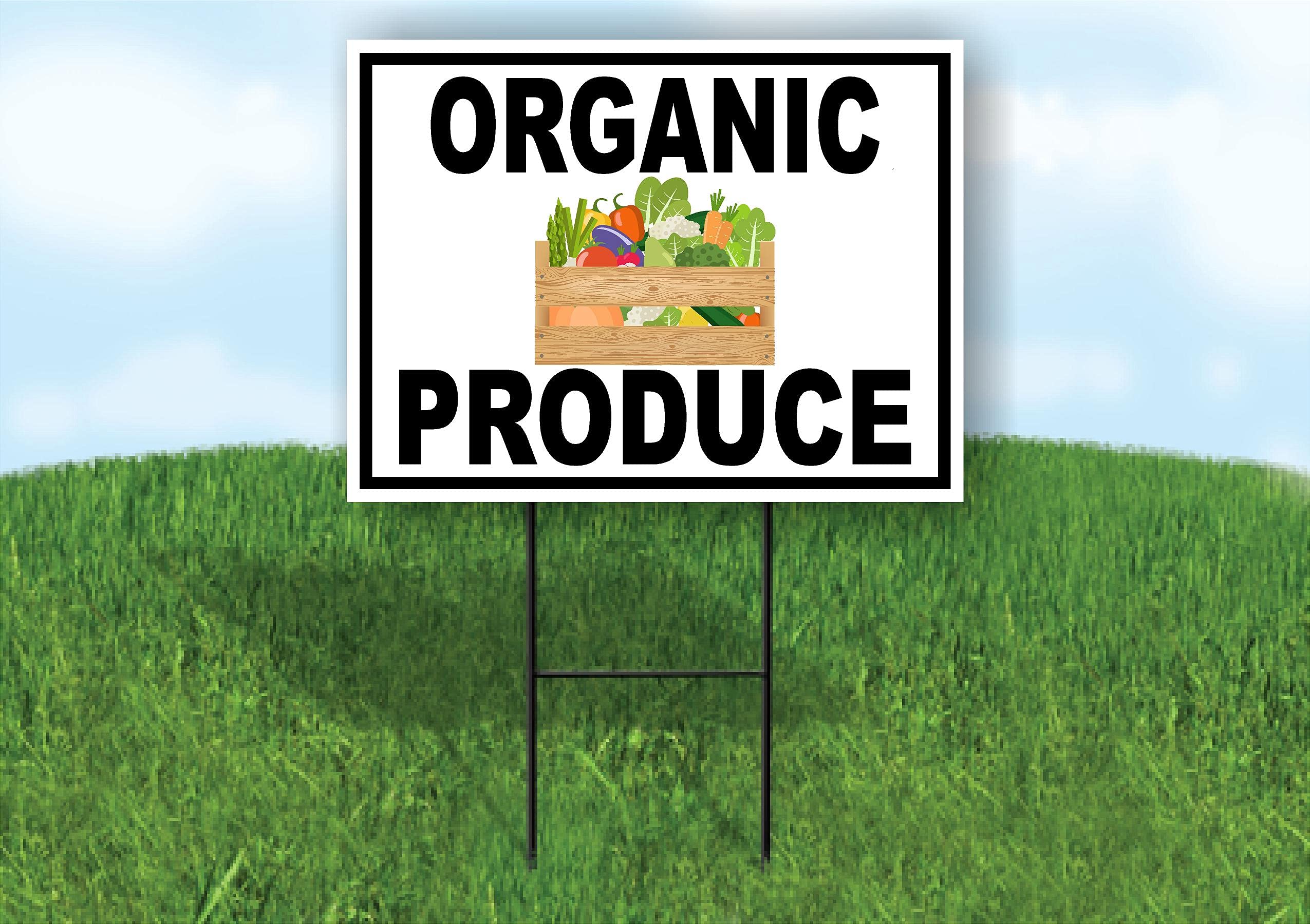 Work House Signs Double Sided Sign Organic Produce Black Border Yard ...
