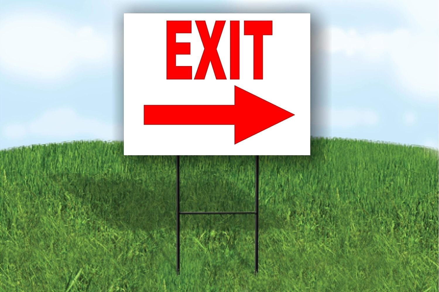 Work House Signs EXIT Right Arrow RED Yard Sign Road Sign with Stand ...
