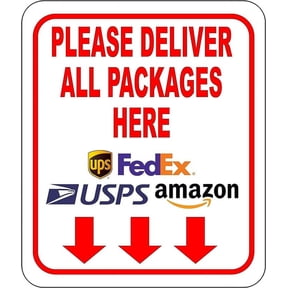 Package Delivery Sign, Delivery Instructions FedEx Amazon Ups USPS Sign ...