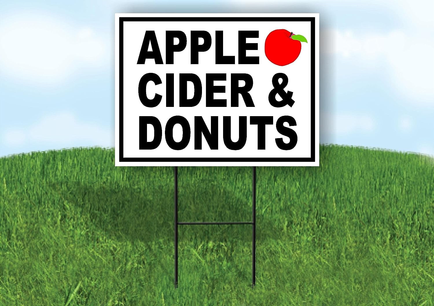 Work House Signs Single Sided Sign Apple Cider and Donuts Apple Black ...