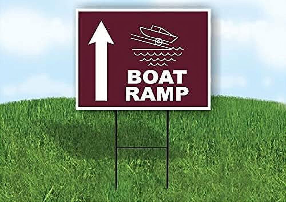 Work House Signs Single Sided Sign Boat RAMP Straight Arrow Brown Yard ...