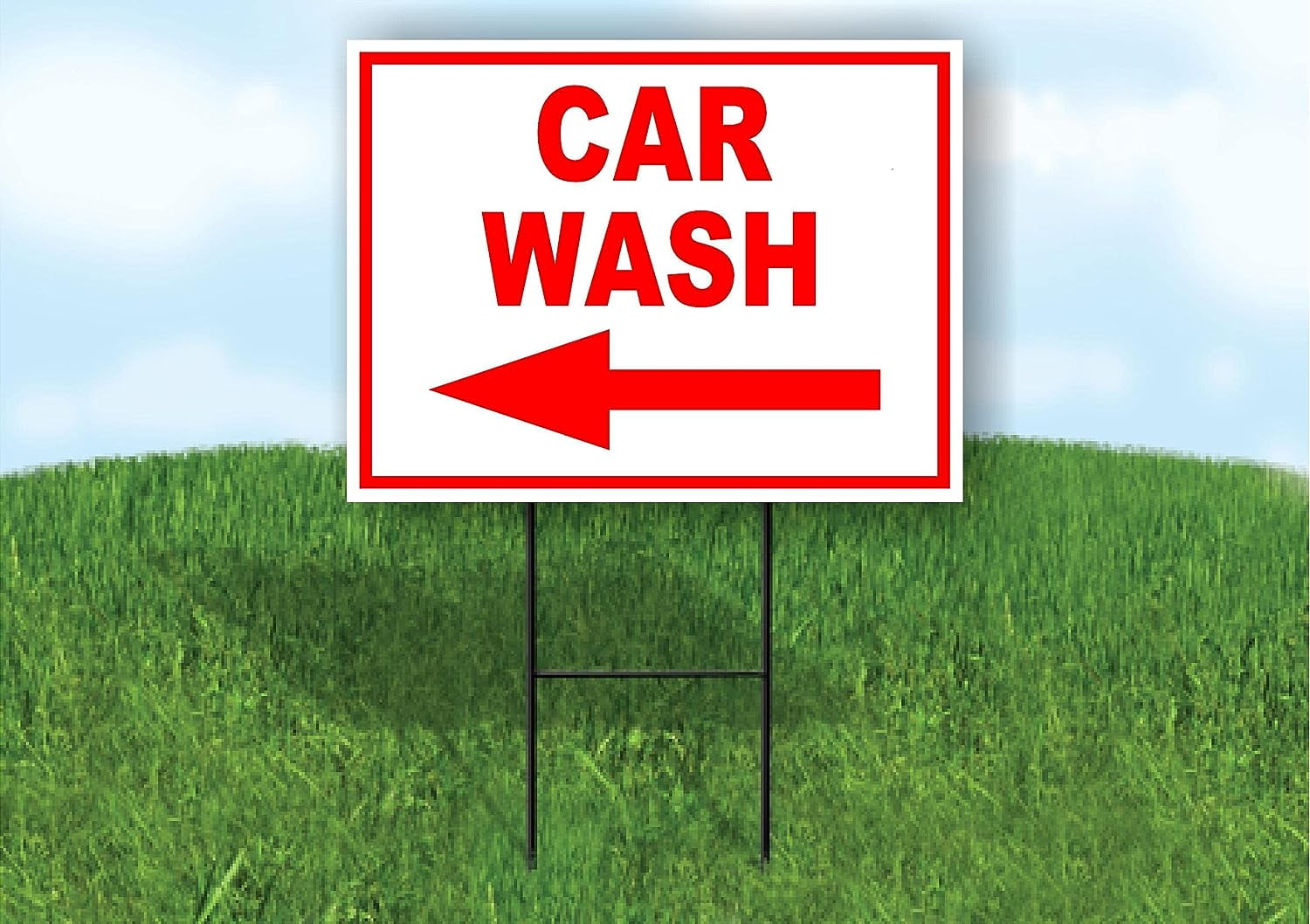 Work House Signs Single Sided Sign CAR WASH Left Arrow red Yard Sign ...