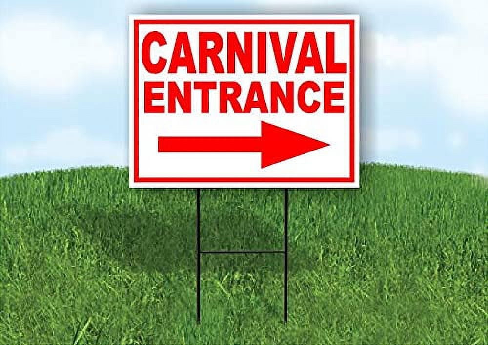 Work House Signs Single Sided Sign Carnival Entrance Right Arrow RED ...