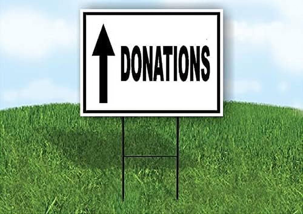 Work House Signs Single Sided Sign Donations Straight Arrow Black Yard ...
