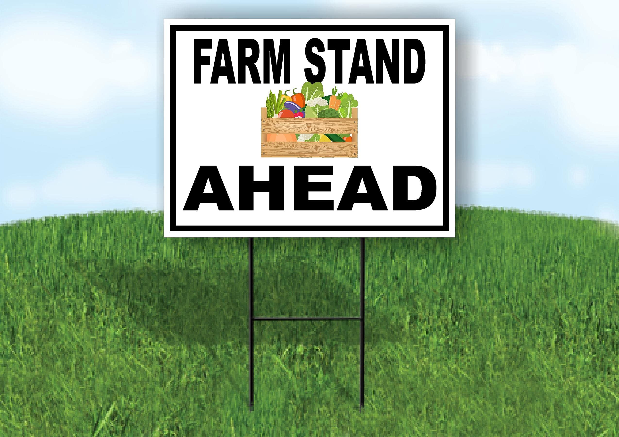 Work House Signs Single Sided Sign Farm Stand Ahead Black Border Yard ...