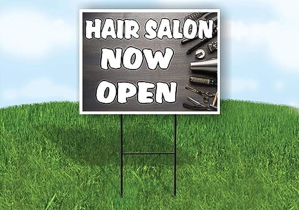 Work House Signs Single Sided Sign Hair Salon Now Open Yard Sign Road ...