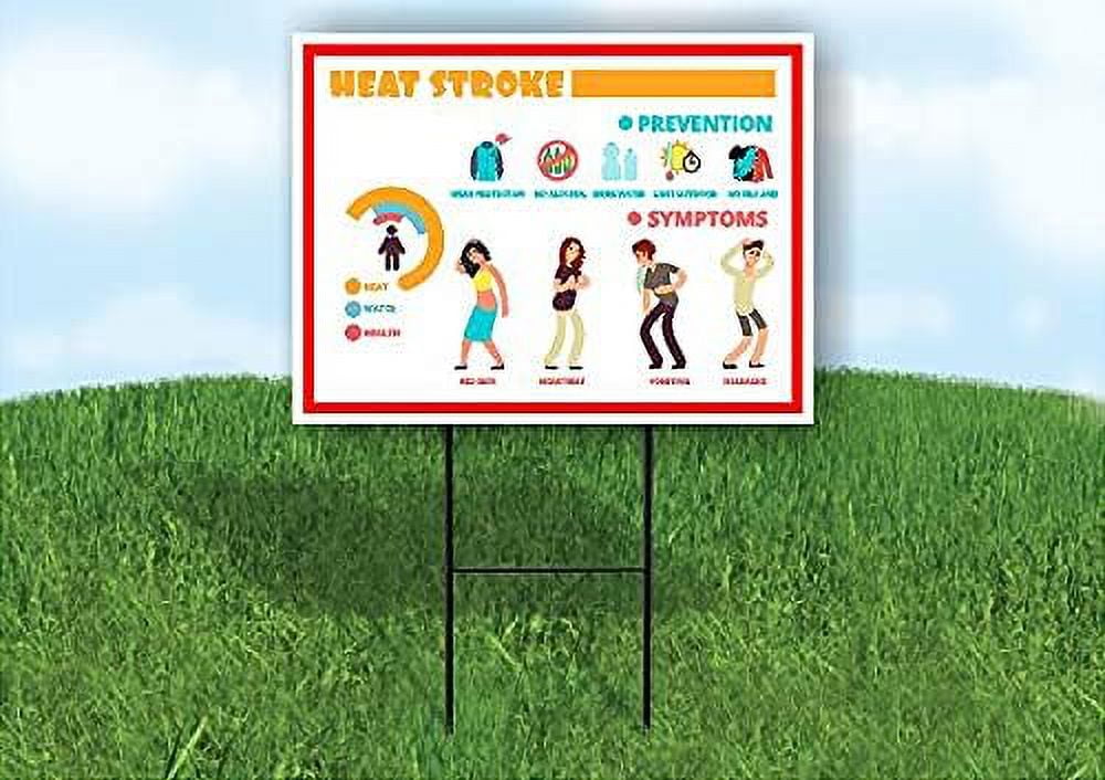 Work House Signs Single Sided Sign Heat Stroke Prevention and Symptoms ...