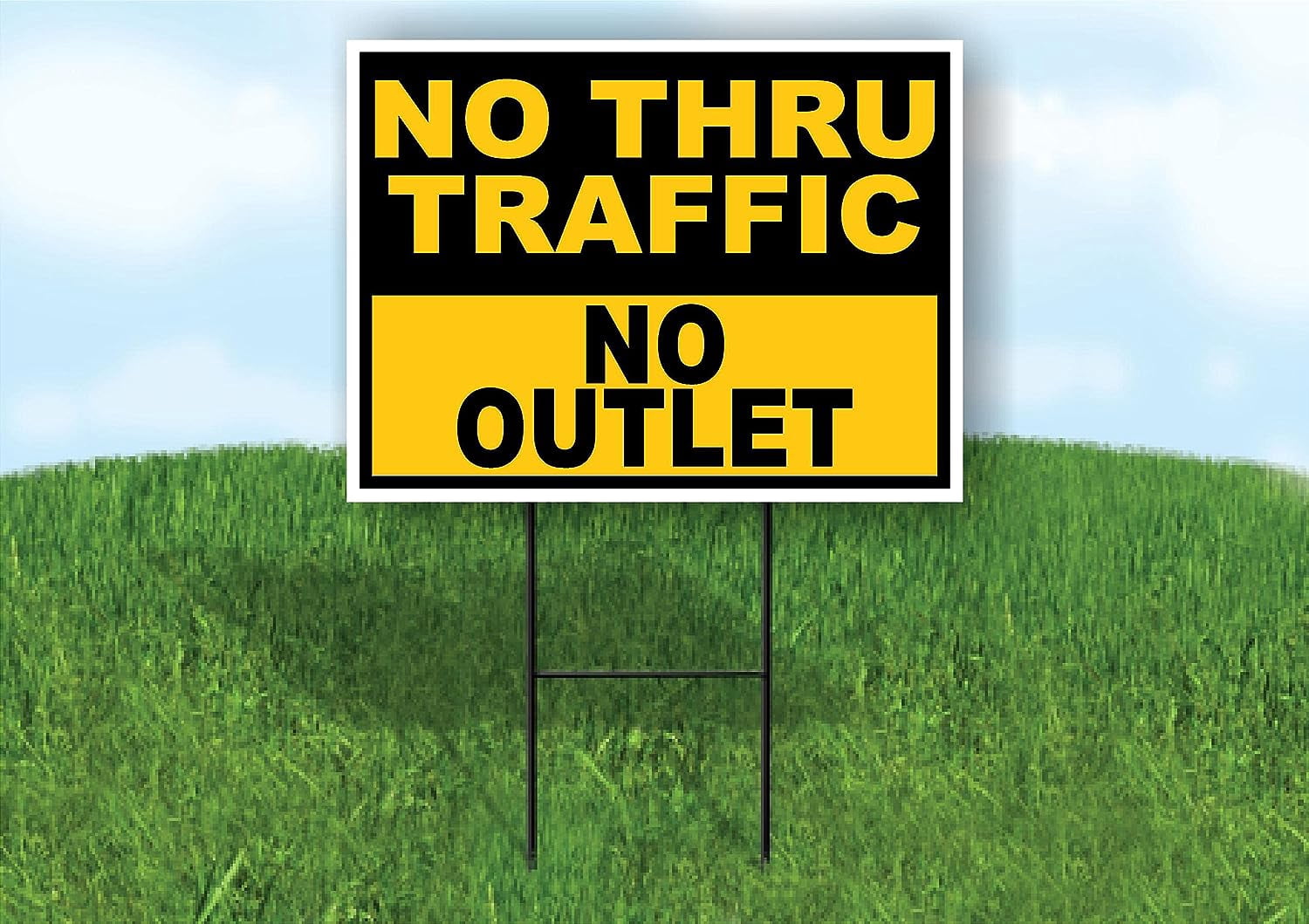 Work House Signs Single Sided Sign NO Thru Traffic NO Outlet Yellow ...