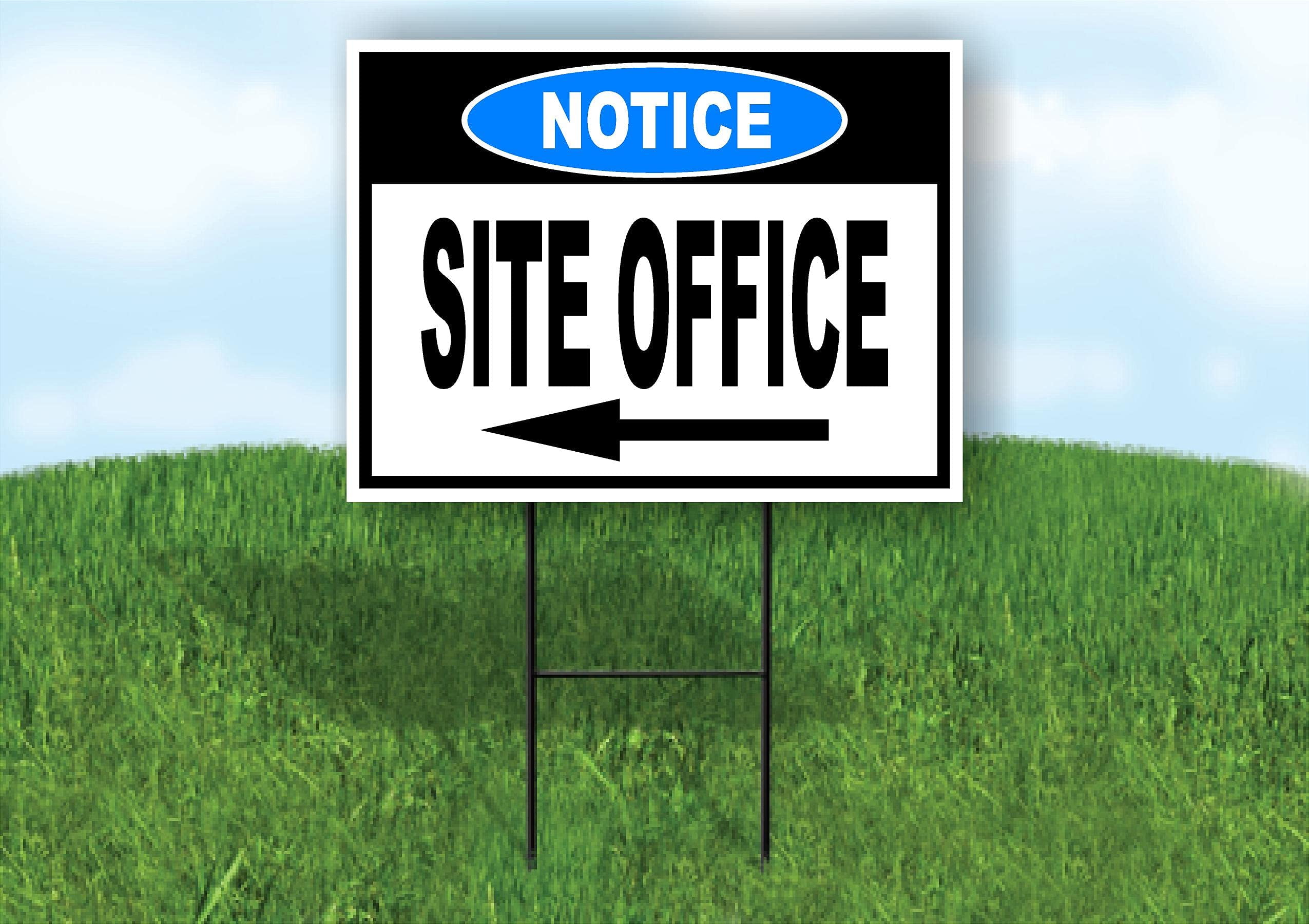 Work House Signs Single Sided Sign Notice SITE Office Left Arrow Yard ...