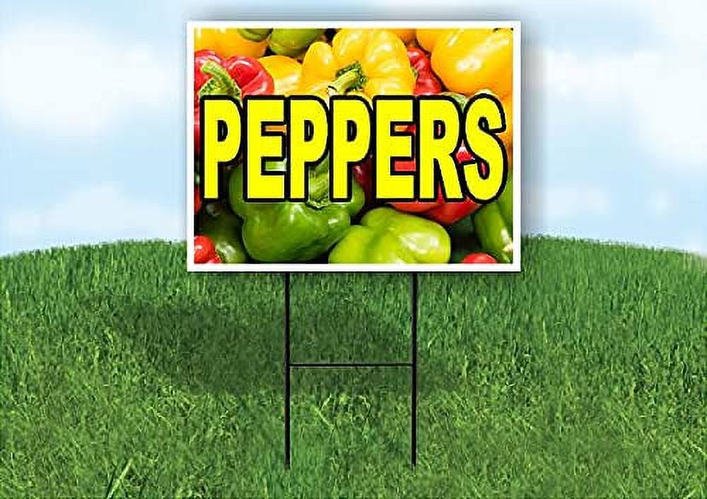 Work House Signs Single Sided Sign Peppers with Pepper Background Yard ...