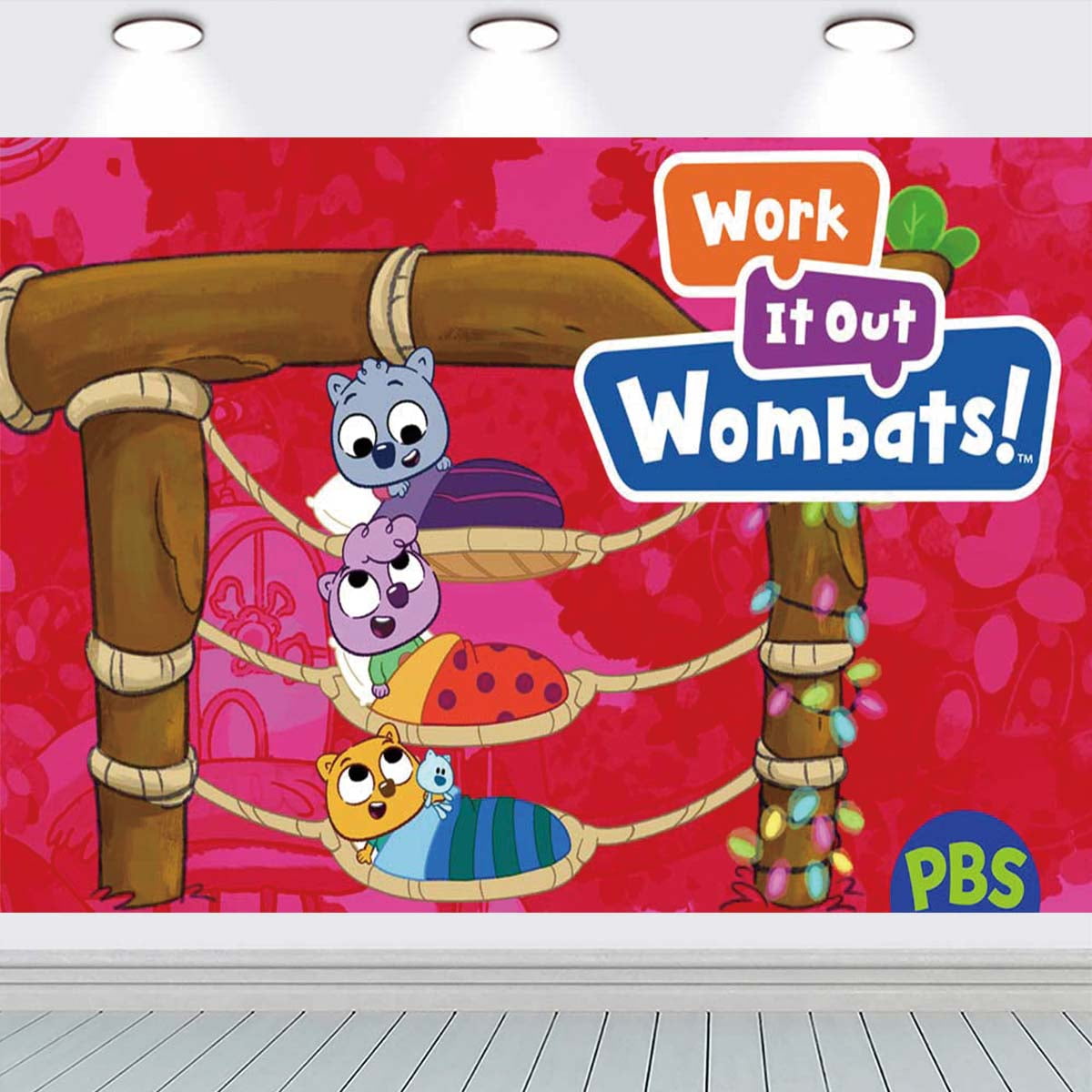 Work It Out Wombats school Backdrop Taspestry Banner Party Supplies ...