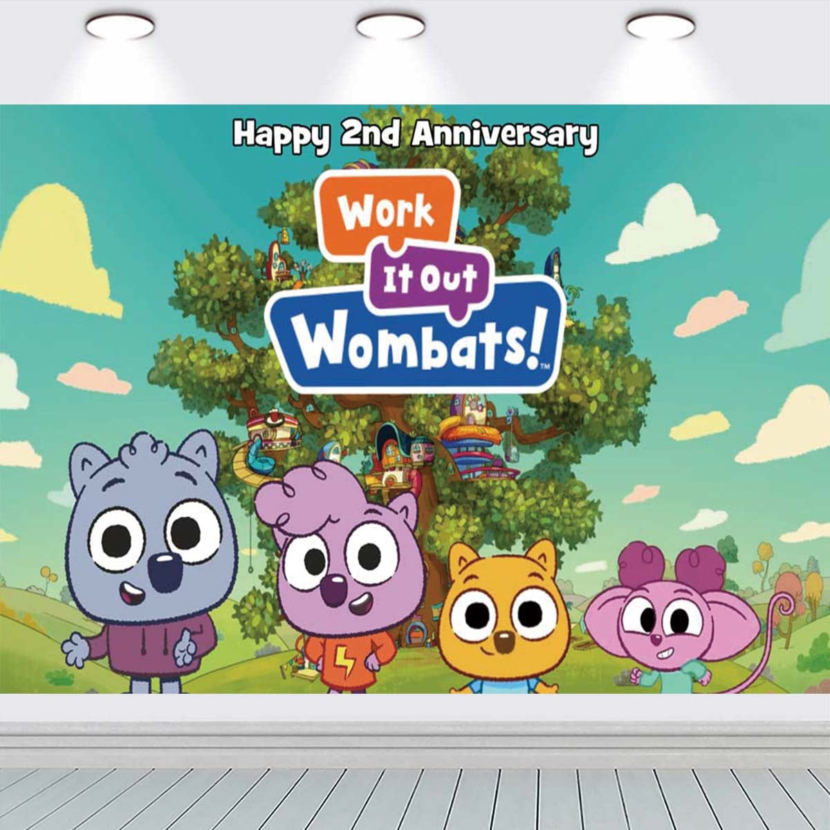 Work It Out Wombats school Poster Wall Decor Birthday Banner Backdrop ...