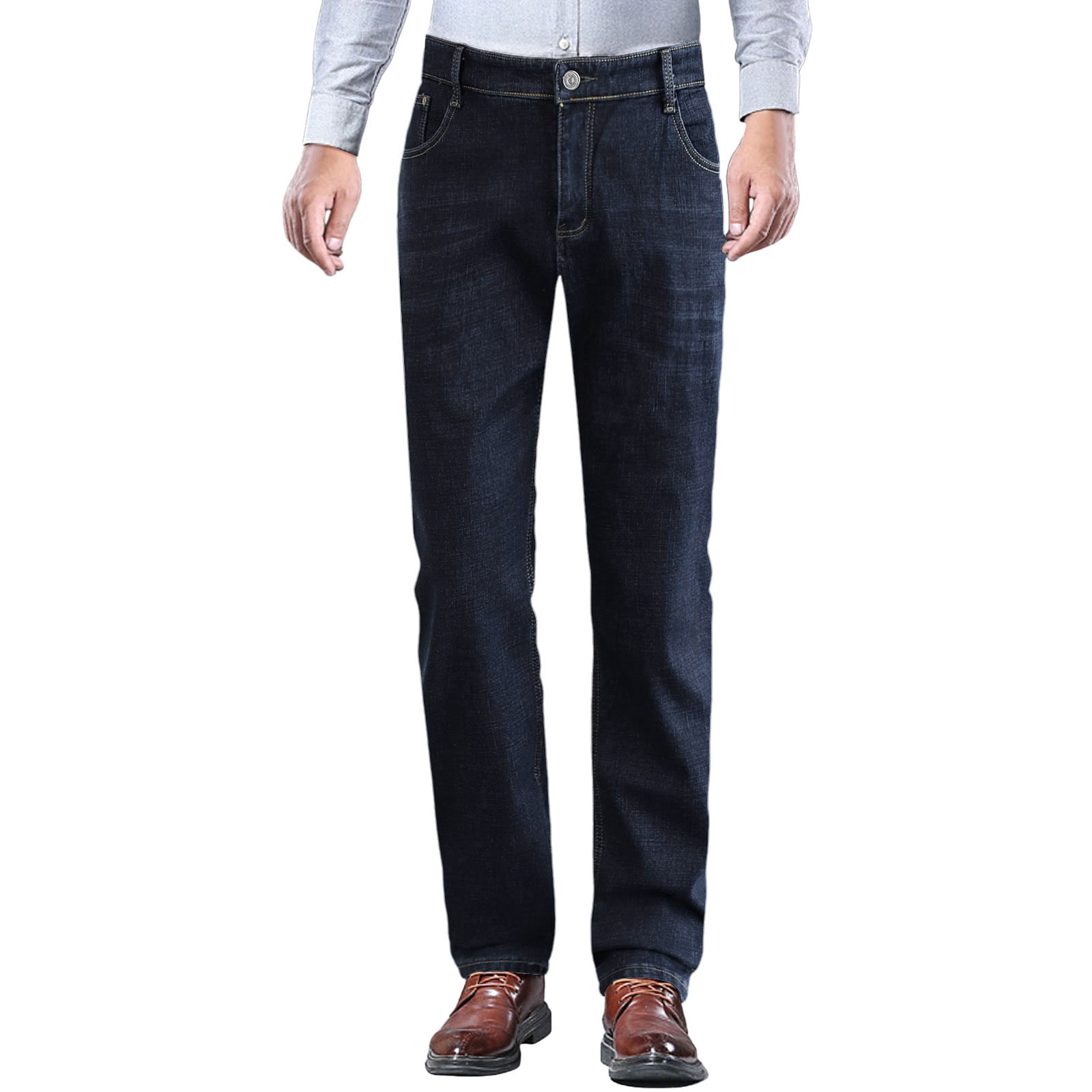 Work Jeans Men Male Spring Models Padded Thickened Loose Straight ...