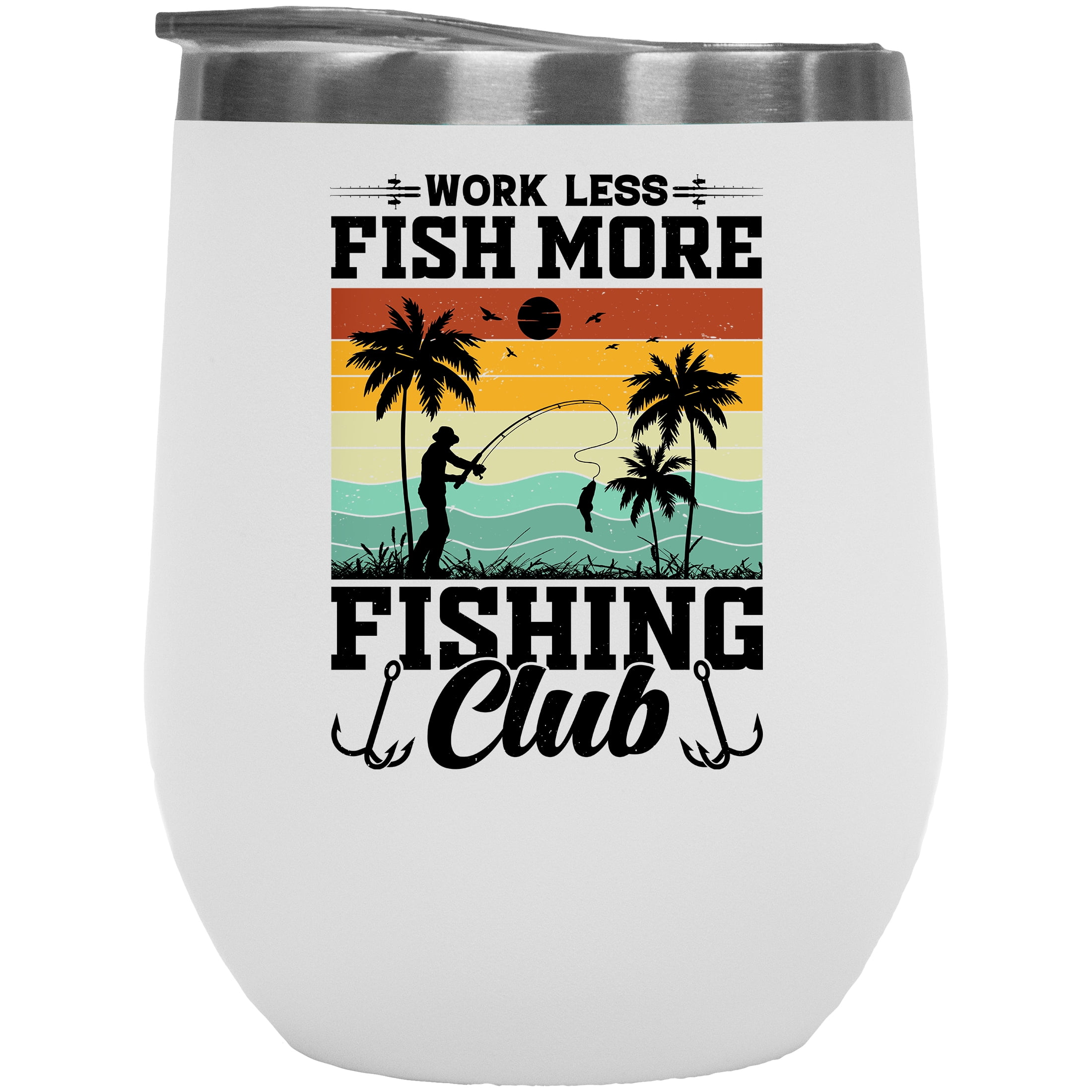 Work Less Fish More, Fishing Club, Fishing Lover or Enthusiast Themed ...