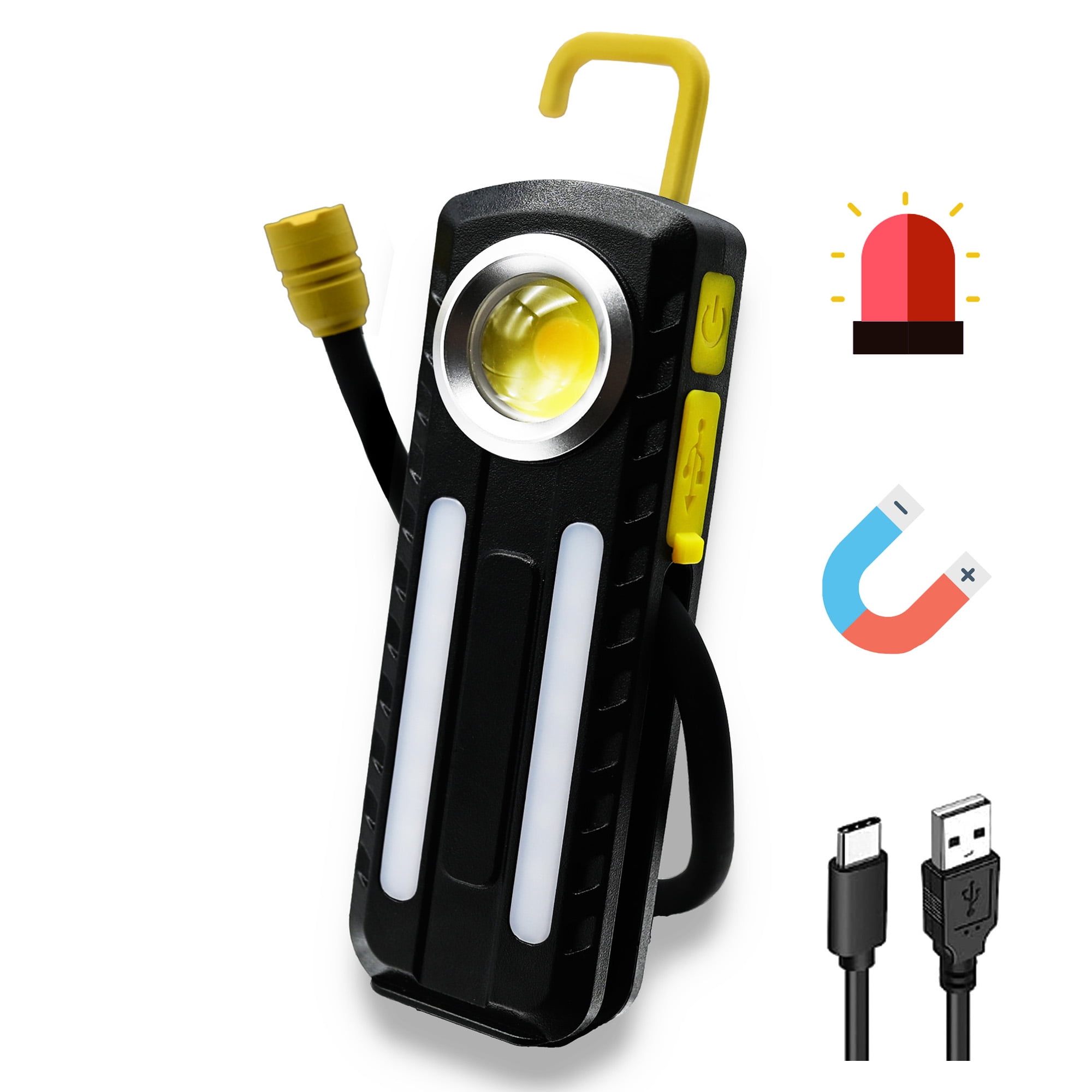 Work Light Recharge,Battery Work Light magnetic with COB 1500LM & 300LM ...