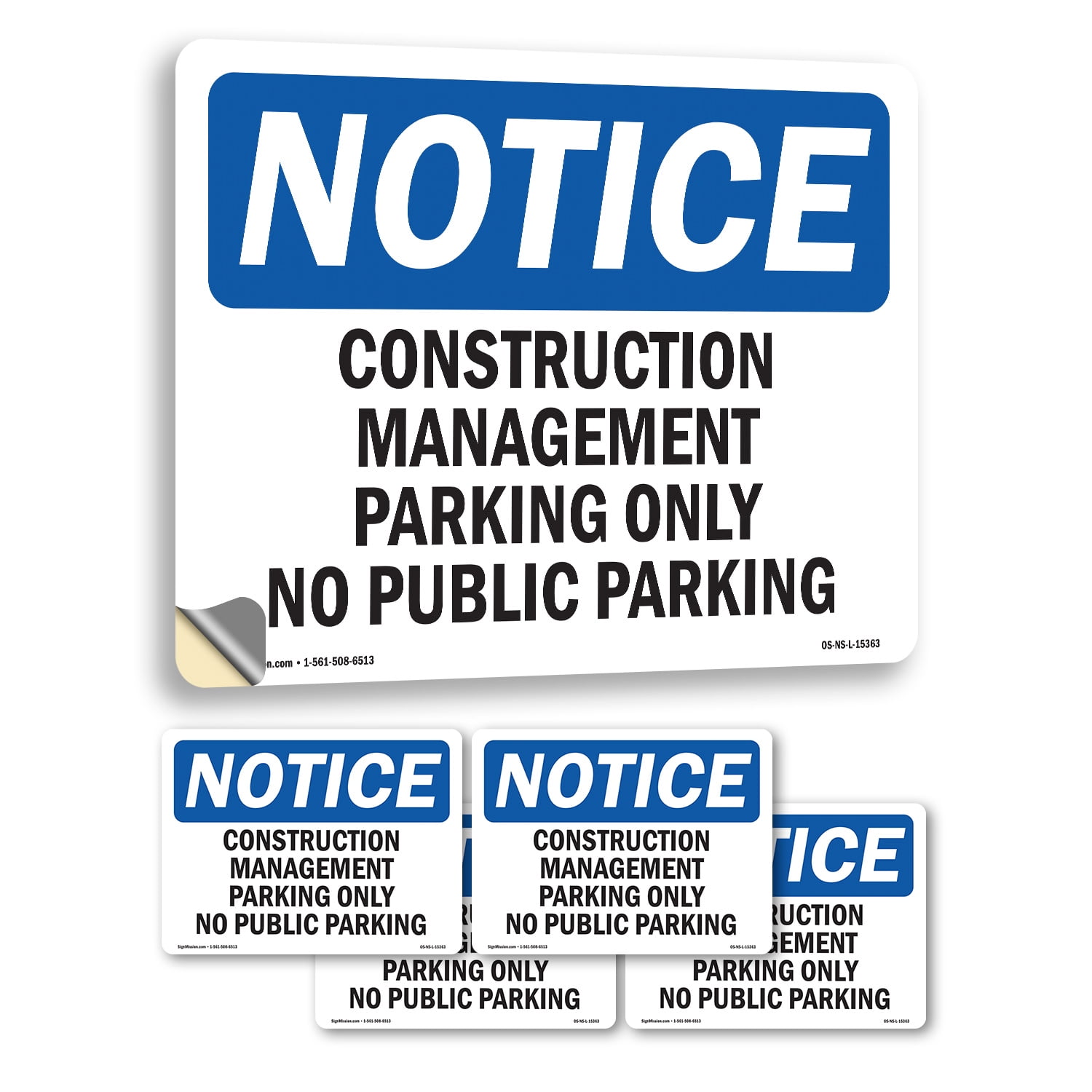 Work Management Parking Only OSHA Notice Vinyl Decal Label 24 Inch x 18 ...