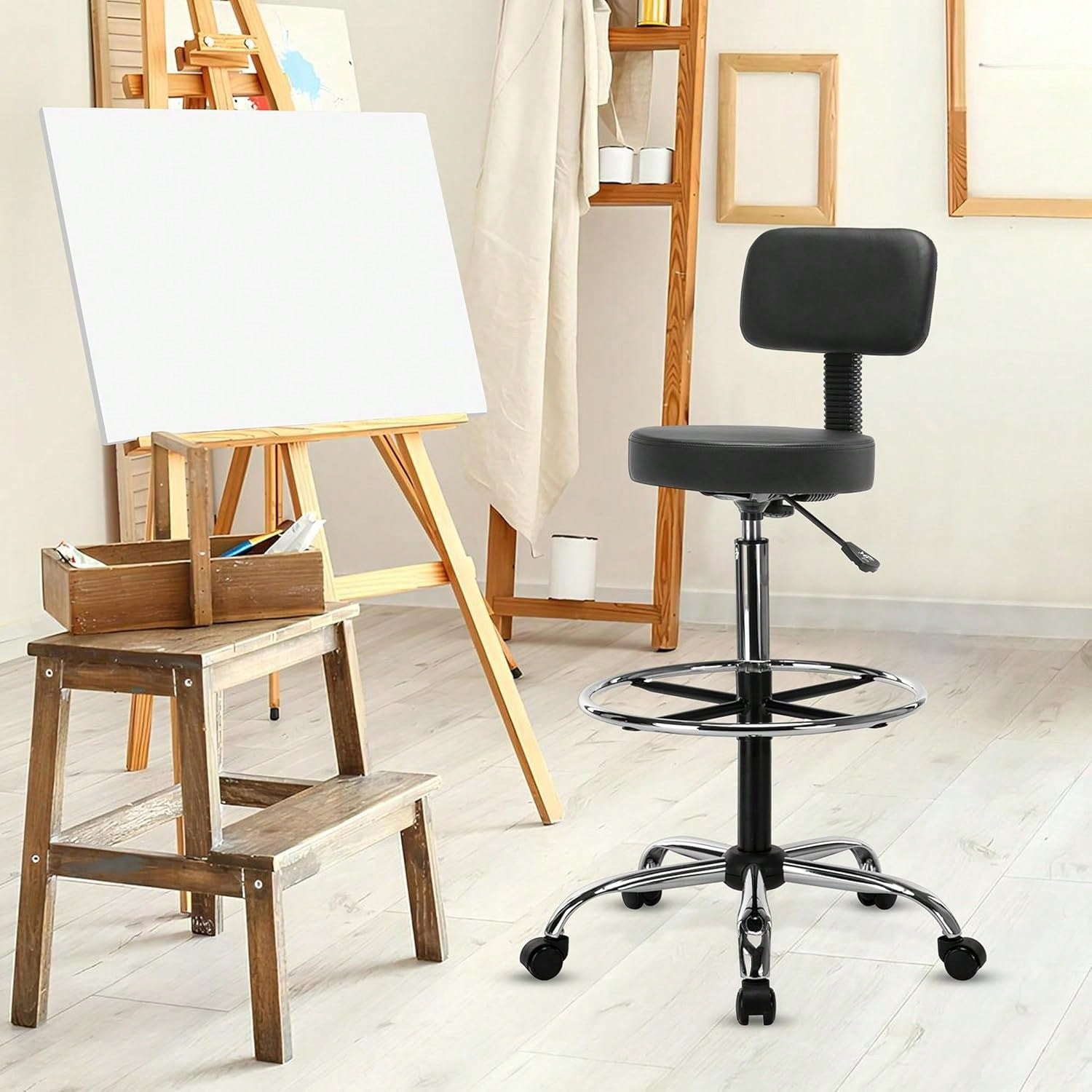 Work Office Chair with Wheels Garage Shop Chairs with Wheels Work ...
