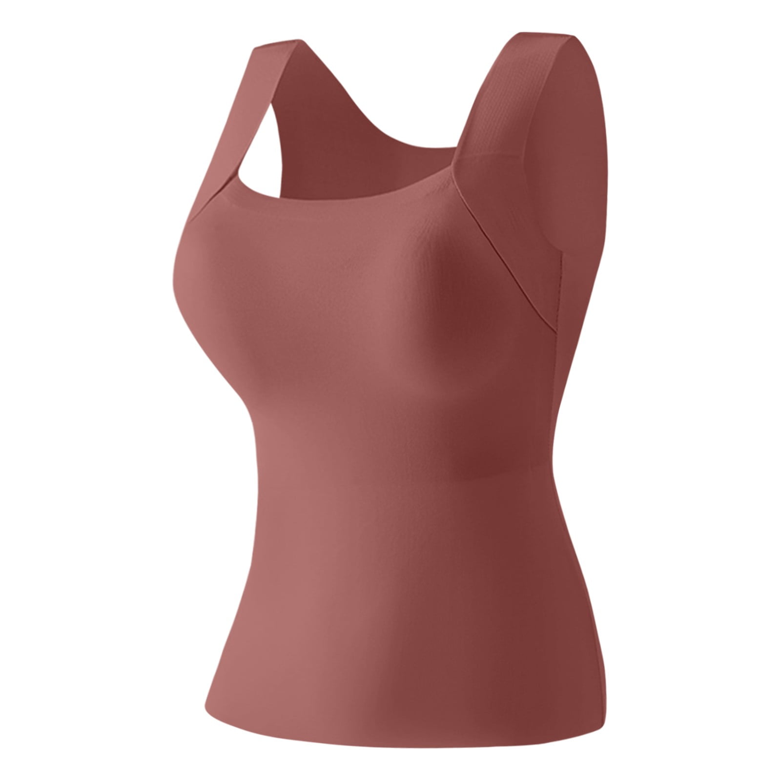 Work Out Tank Tops for Women Built In Bra High Neck Tummy Control Tank ...