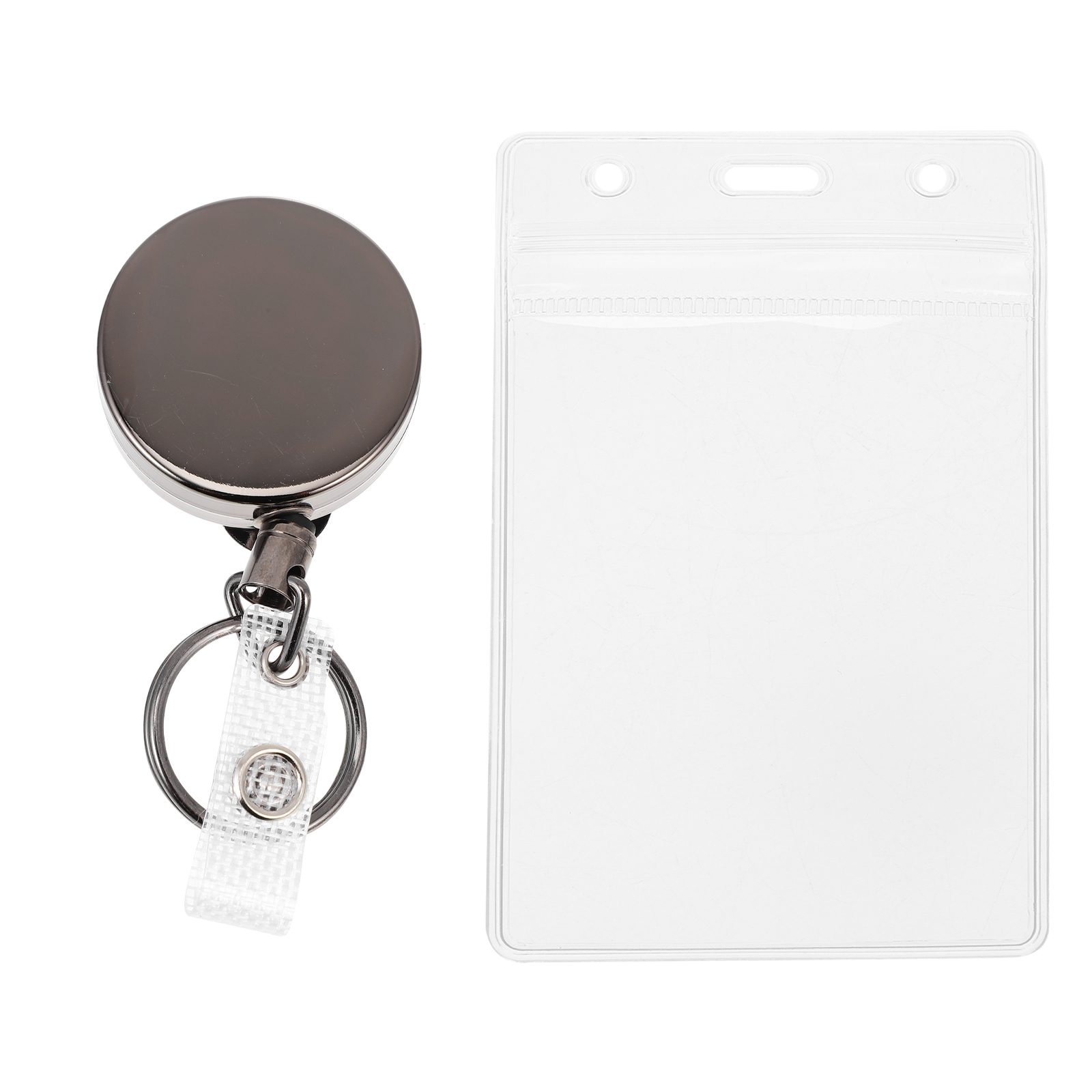 1 Set Retractable Card Holder with Badge Reel and Waterproof Card Cover ...