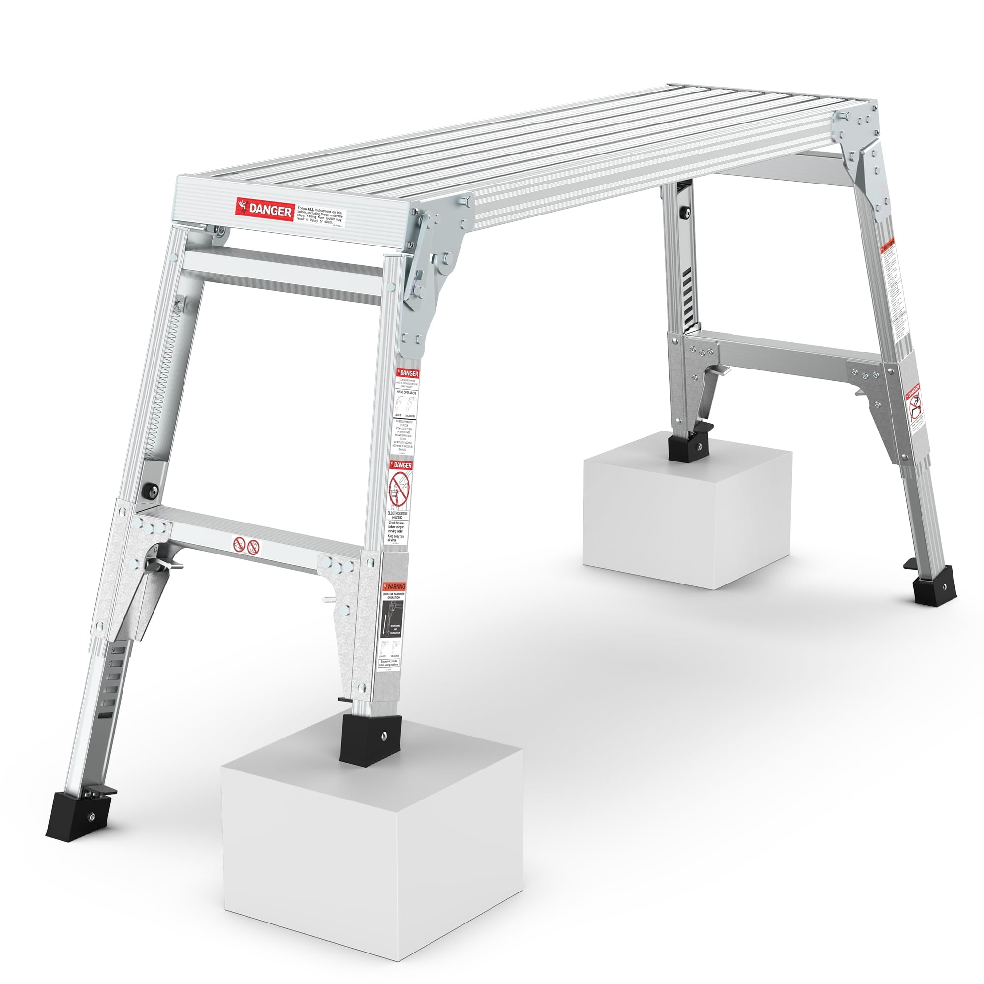 Work Platform Aluminum Step Ladder, Drywall Stool Ladder Holds 225 lbs ...