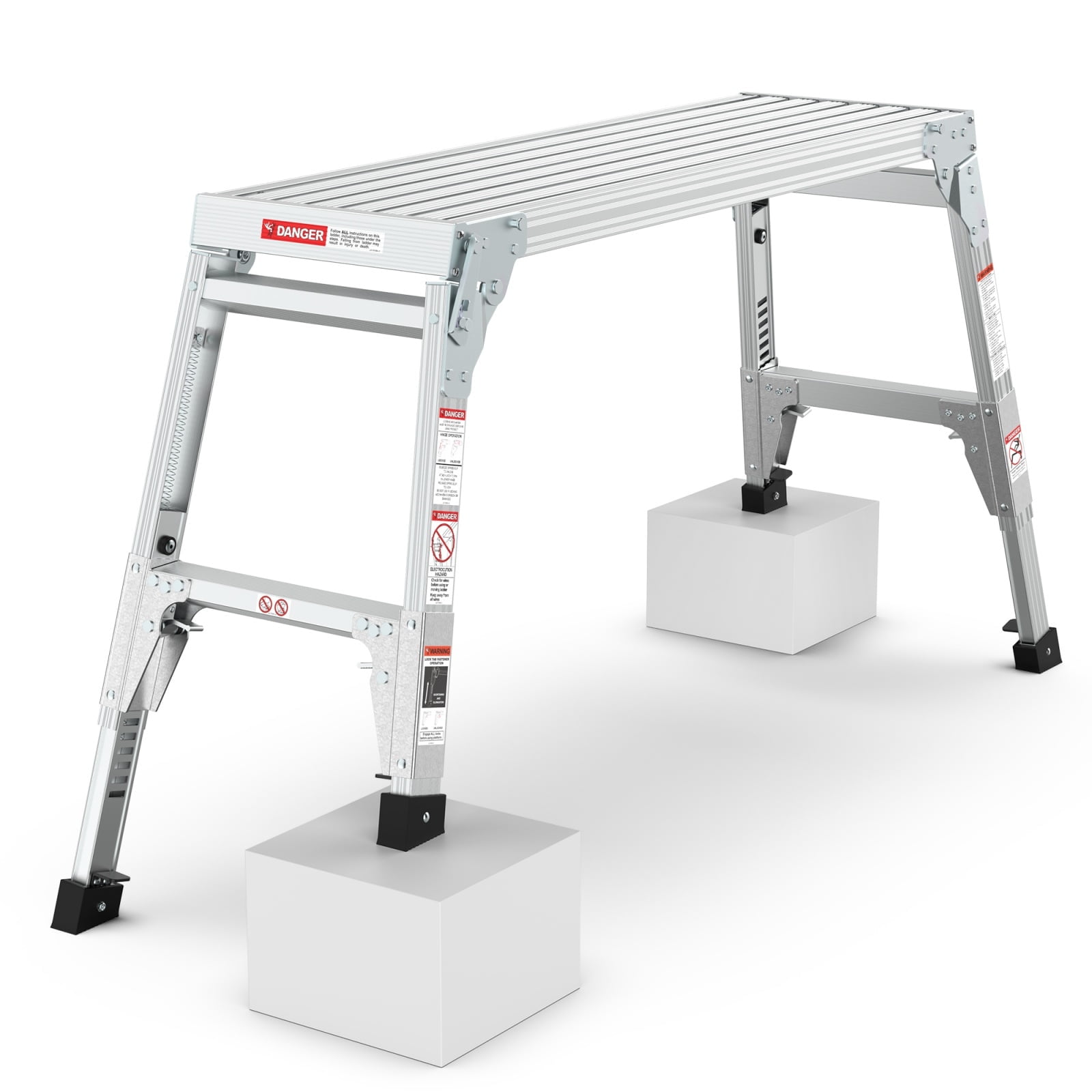 Work Platform Aluminum Step Ladder, Drywall Stool Ladder Holds 225 lbs ...