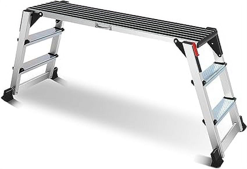 Work Platform 𝐓𝐰𝐨 𝐒𝐭𝐞𝐩 Ladder, 45×12×27 Aluminum Platform Capacity 330 ...
