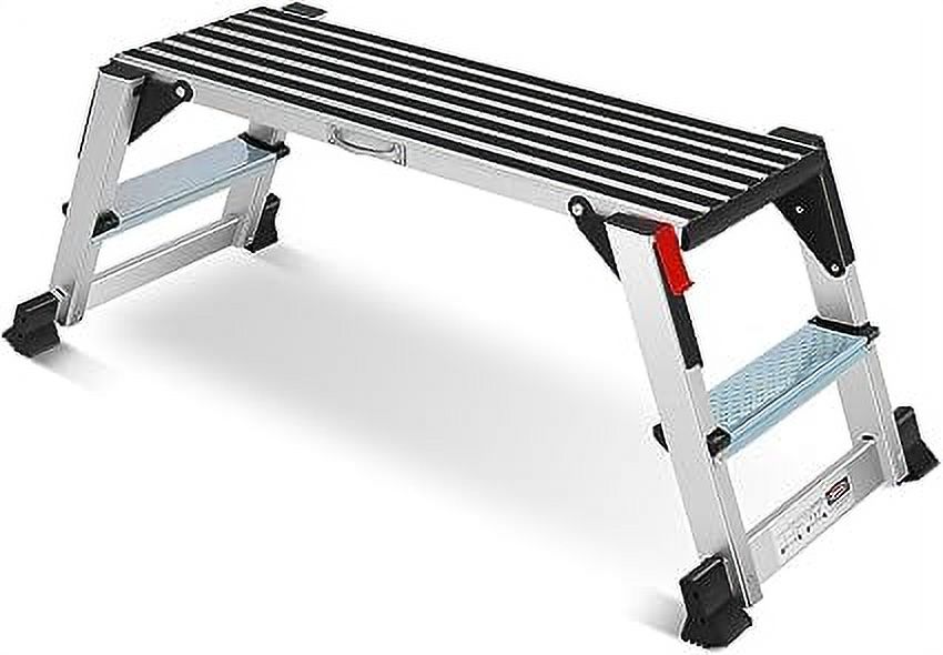 Work Platform Step Ladder, 38×12×20 Aluminum Platform Capacity 330 LBS ...