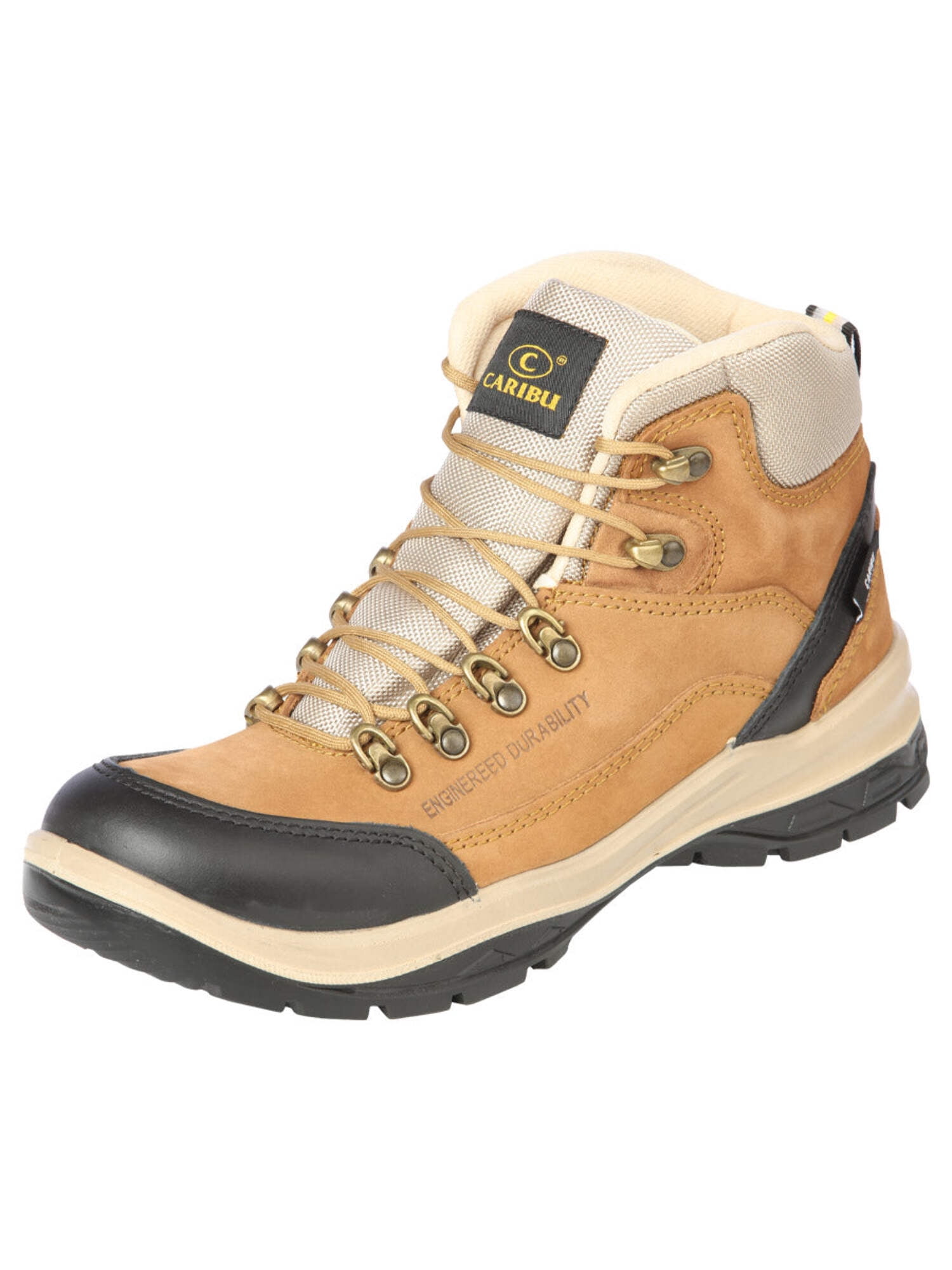 Men's Nubuck Leather Lace-Up Soft Toe Trekking Work Boots 'Caribu ...