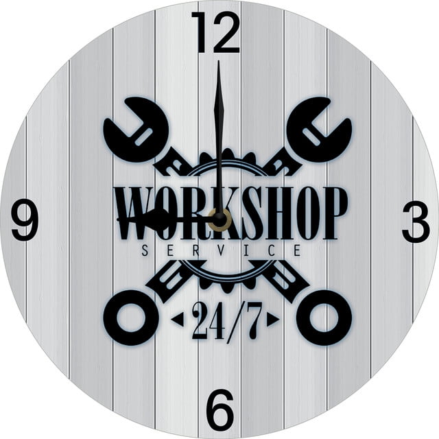 Work Shop Service 7/24 Clock, Wall Clock for Garage, Gift for Man ...