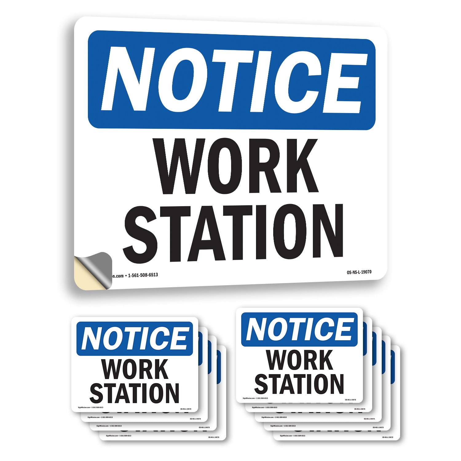 Work Station OSHA Notice Vinyl Decal Label 14 Inch x 10 Inch - 10 Pack ...