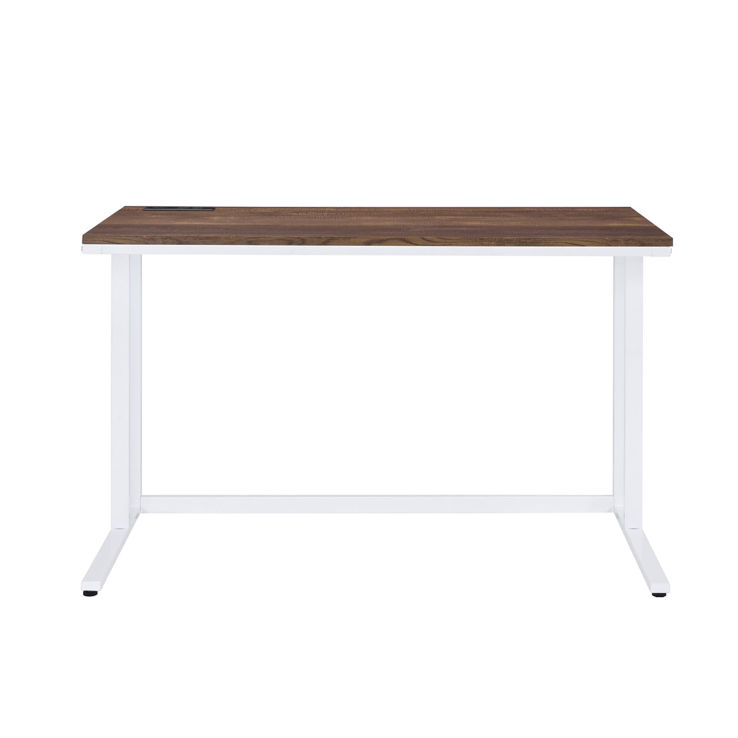 Work Surface Rectangular Writing Desk with USB Port and Plug, Walnut ...