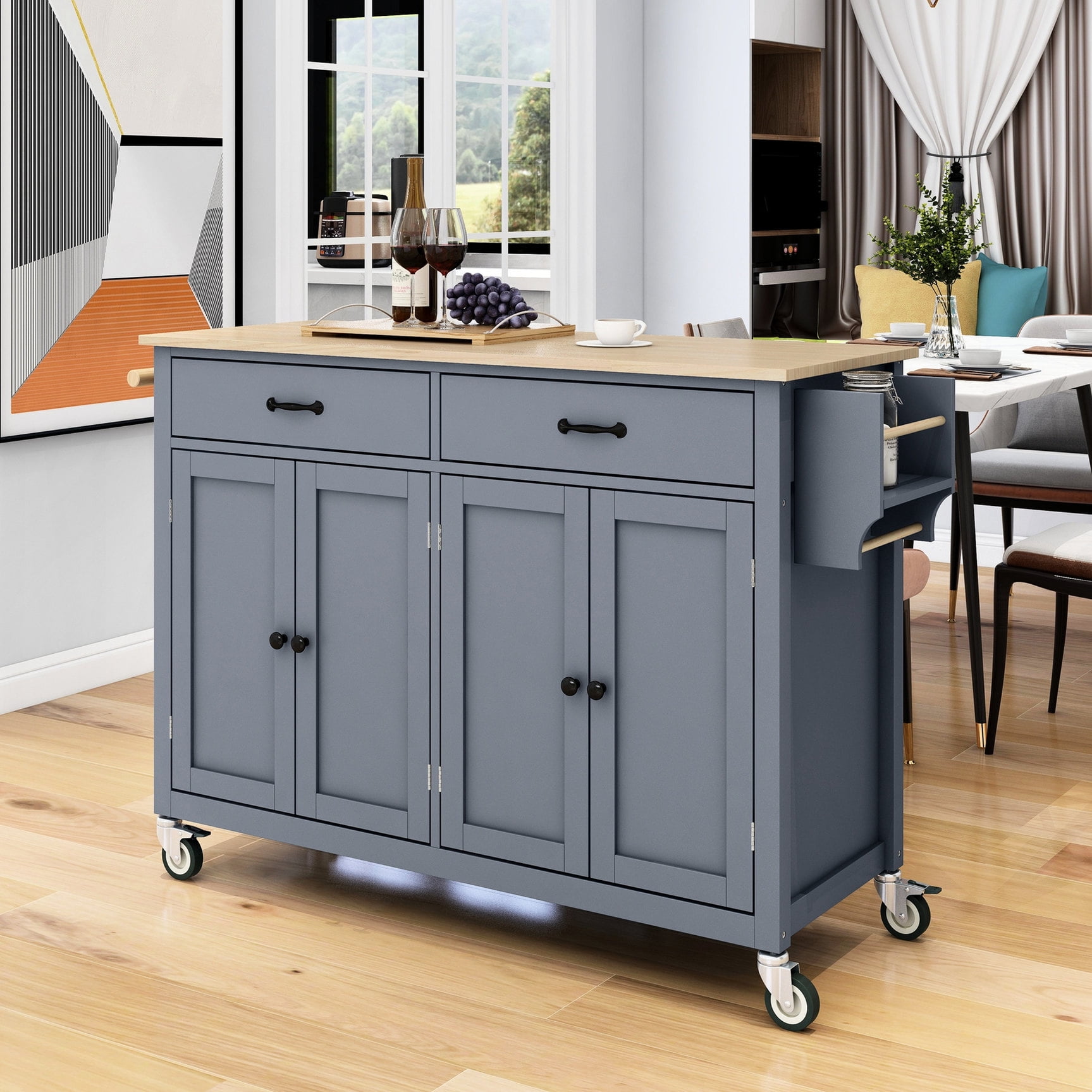 Work Surface and Storage, All - in - one - Kitchen Island Cart for ...
