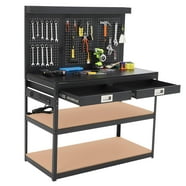 Dextrus Work Bench 48" L X 20" W Adjustable Workbench for Garage W ...