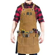 Woodworking Apron for Men, Work Apron with Multiple Tool Pockets, Durable Waxed Canvas Apron ...