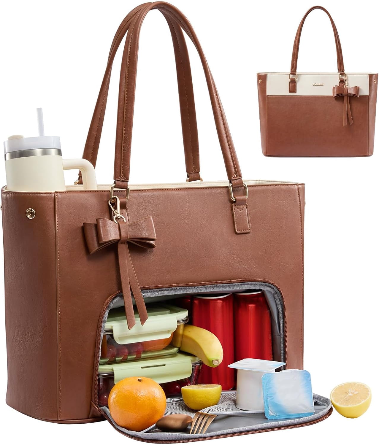 Work Tote Bag with Lunch Compartment, 3 in 1 Laptop Tote Bag for Women ...