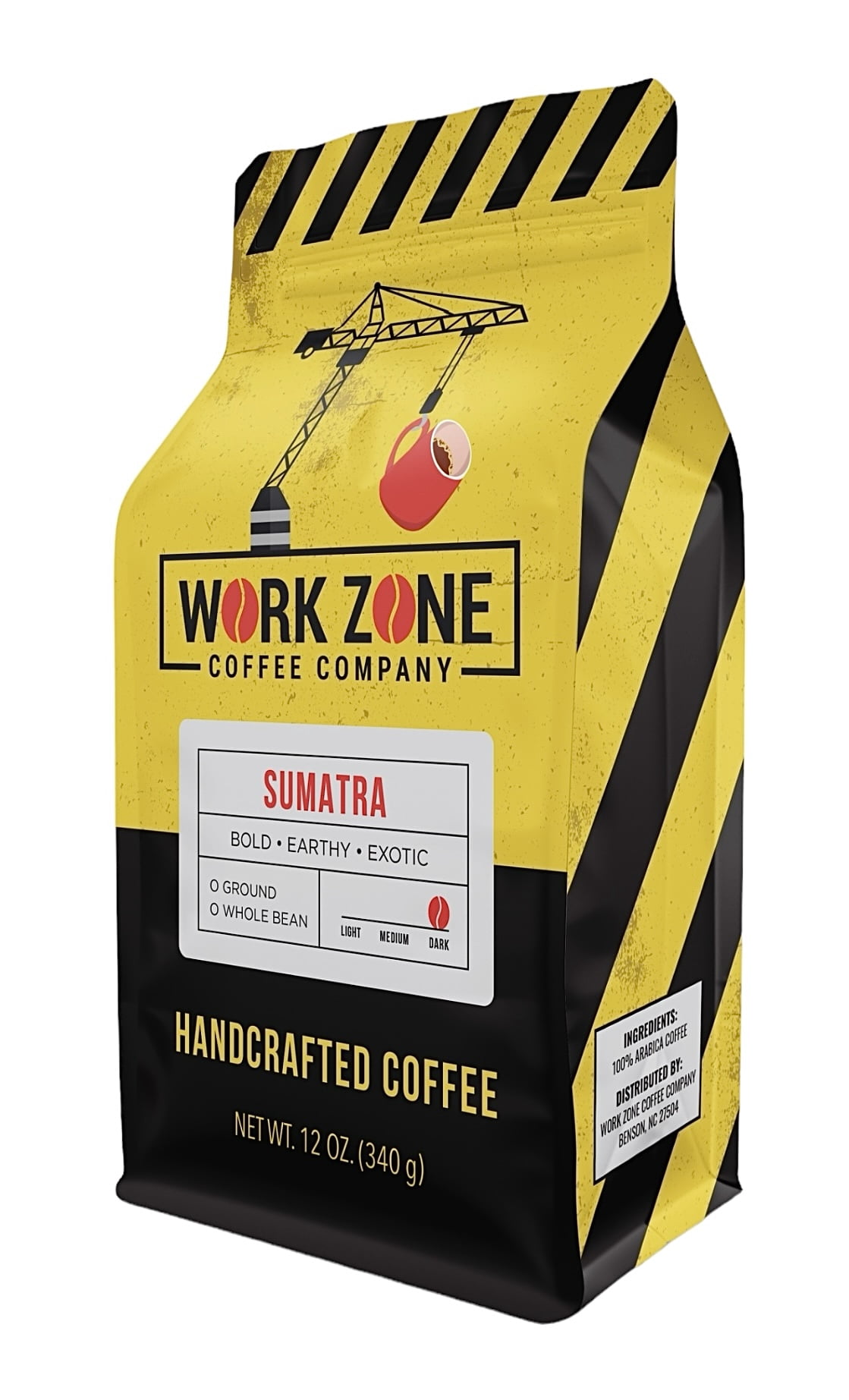 Work Zone Coffee Company Sumatra, Dark Roast, Ground Coffee, 12 oz ...