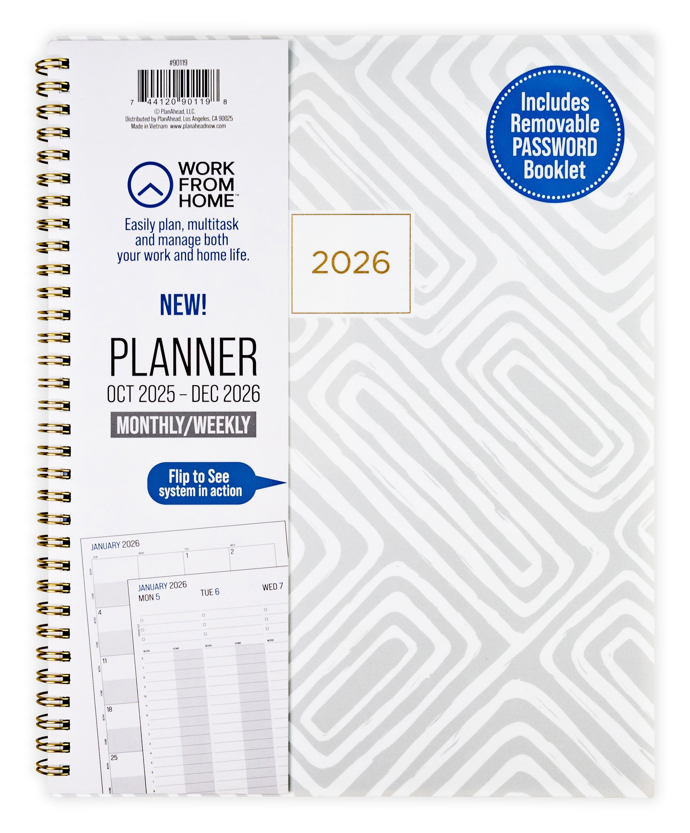 Work from Home Monthly Weekly Planner Large (8.75 x 11) Grey 15-Month ...