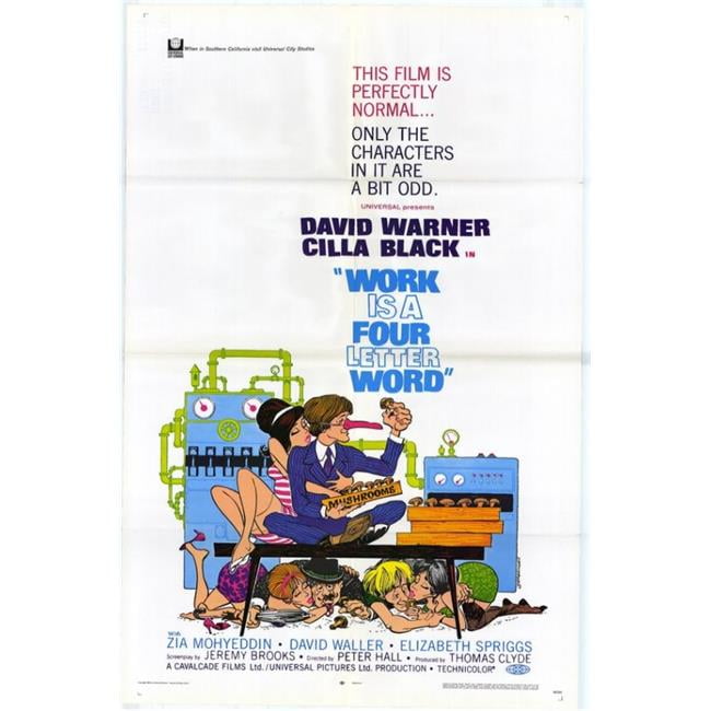 Work is a Four Letter Word Movie Poster - 27 x 40 in. - Walmart.com