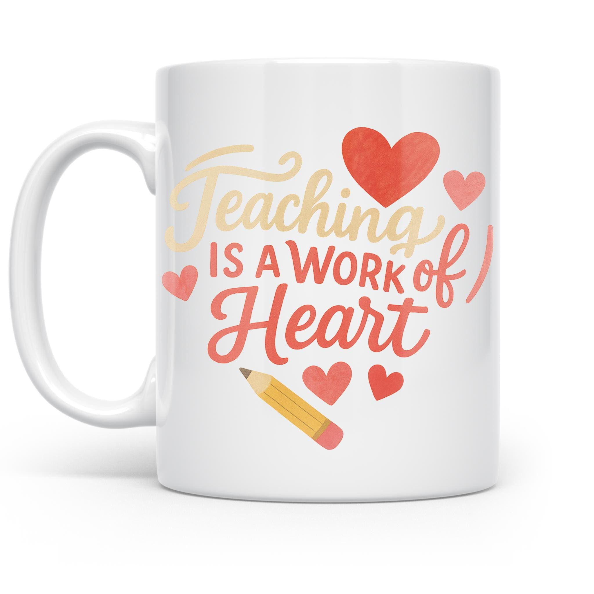 Teacher 11 oz Coffee Mug - Work of Heart White Ceramic Gift - Walmart.com