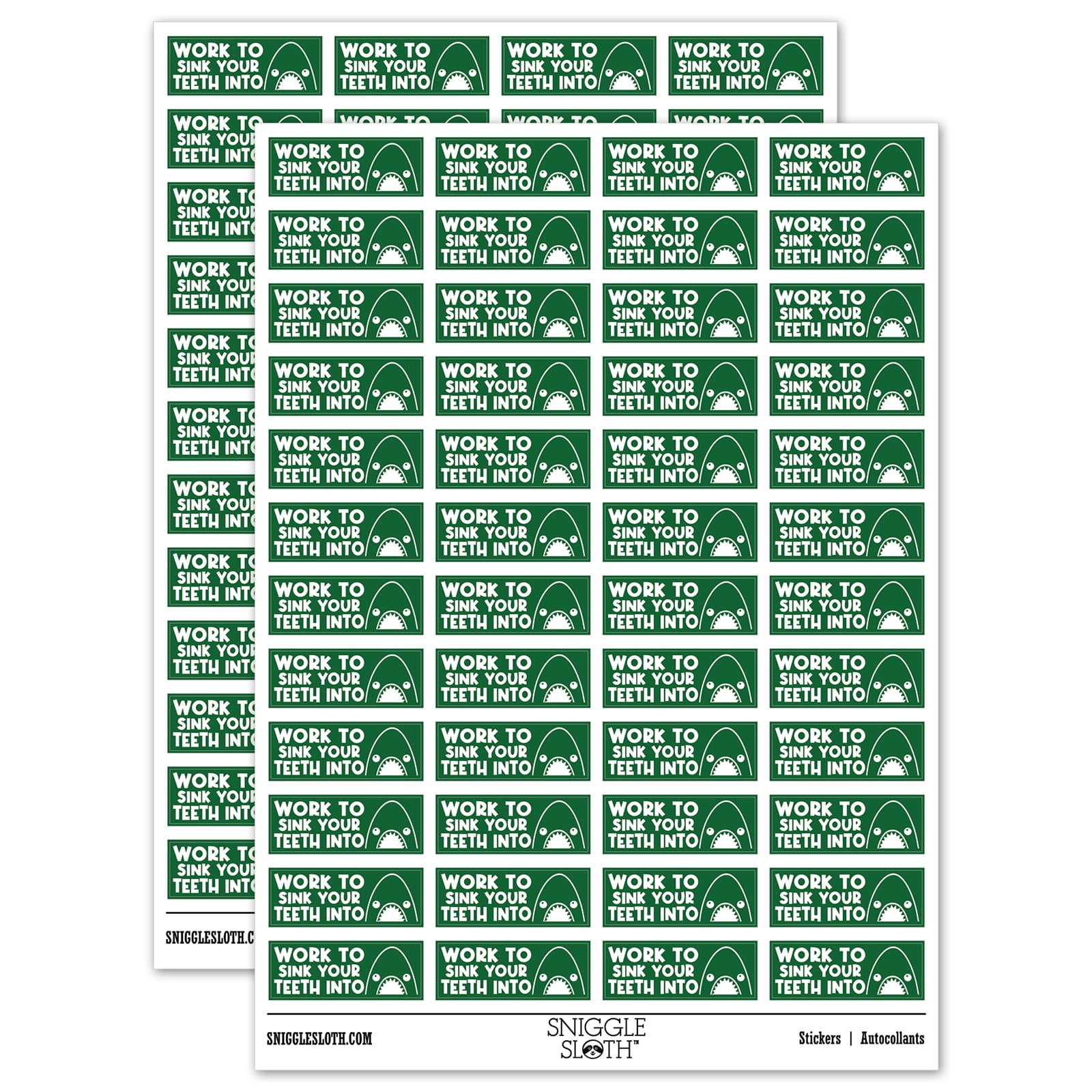 Work to Sink Your Teeth Into Shark Teacher Student School Sticker Set ...